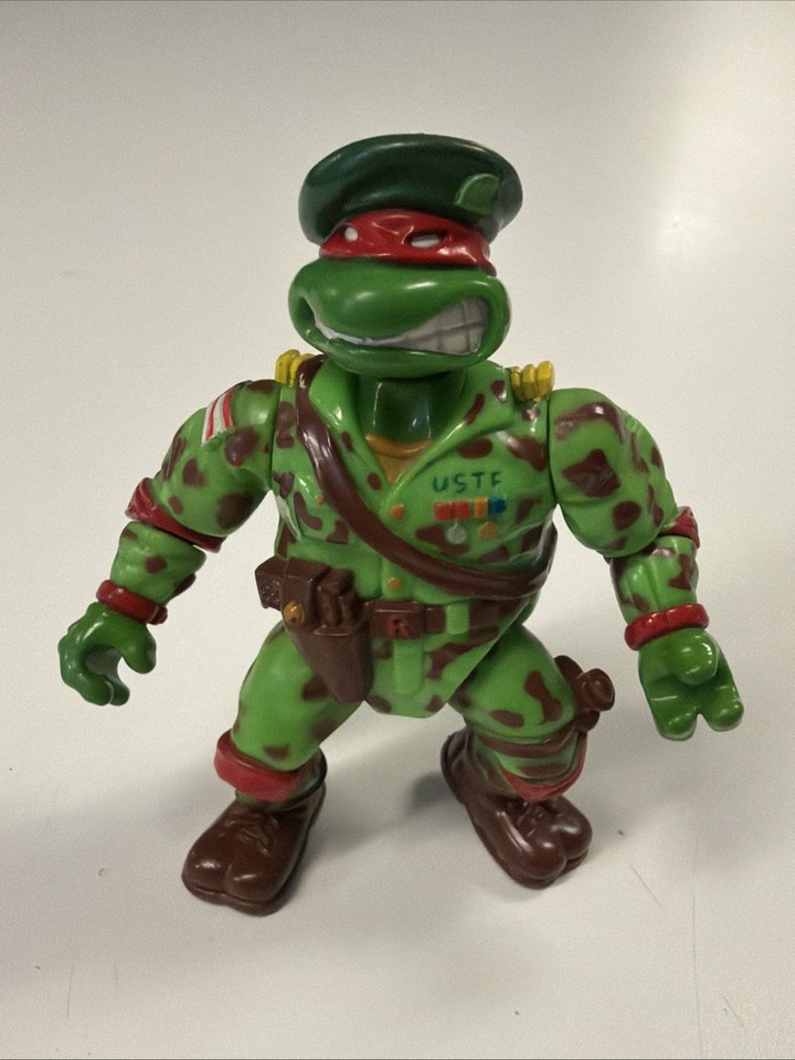 Green Beret Raphael MILITARY TMNT Ninja Turtles 1991 Action Figure Army ...