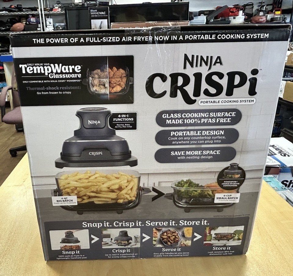 NINJA CRISPI 4QT GLASS AIR FRYER PORTABLE COOKING SYSTEM - NEW ...