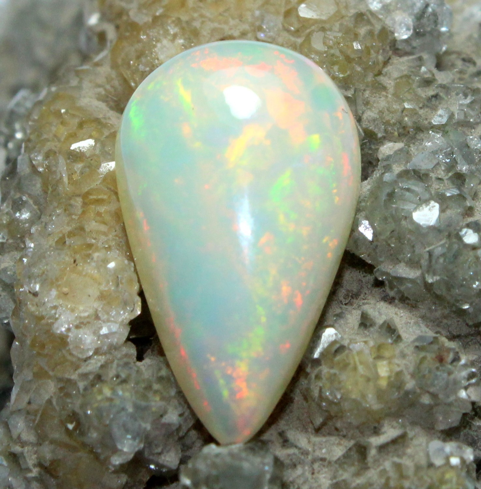 Certification Natural Ethiopian Opal Stone Multi Galaxy Fire opal Cab 3 ...