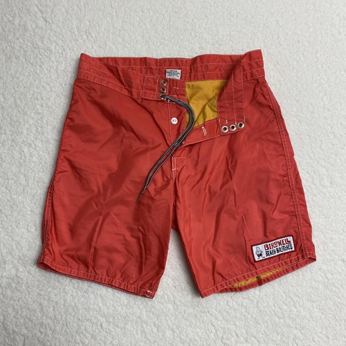 Birdwell Beach Britches Shorts Mens 32 Orange Nylon Board Trunks Made ...