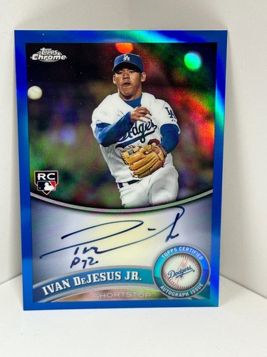 2011 Topps Chrome Rookie Autographs Blue Refractors #190 Ivan DeJesus ...
