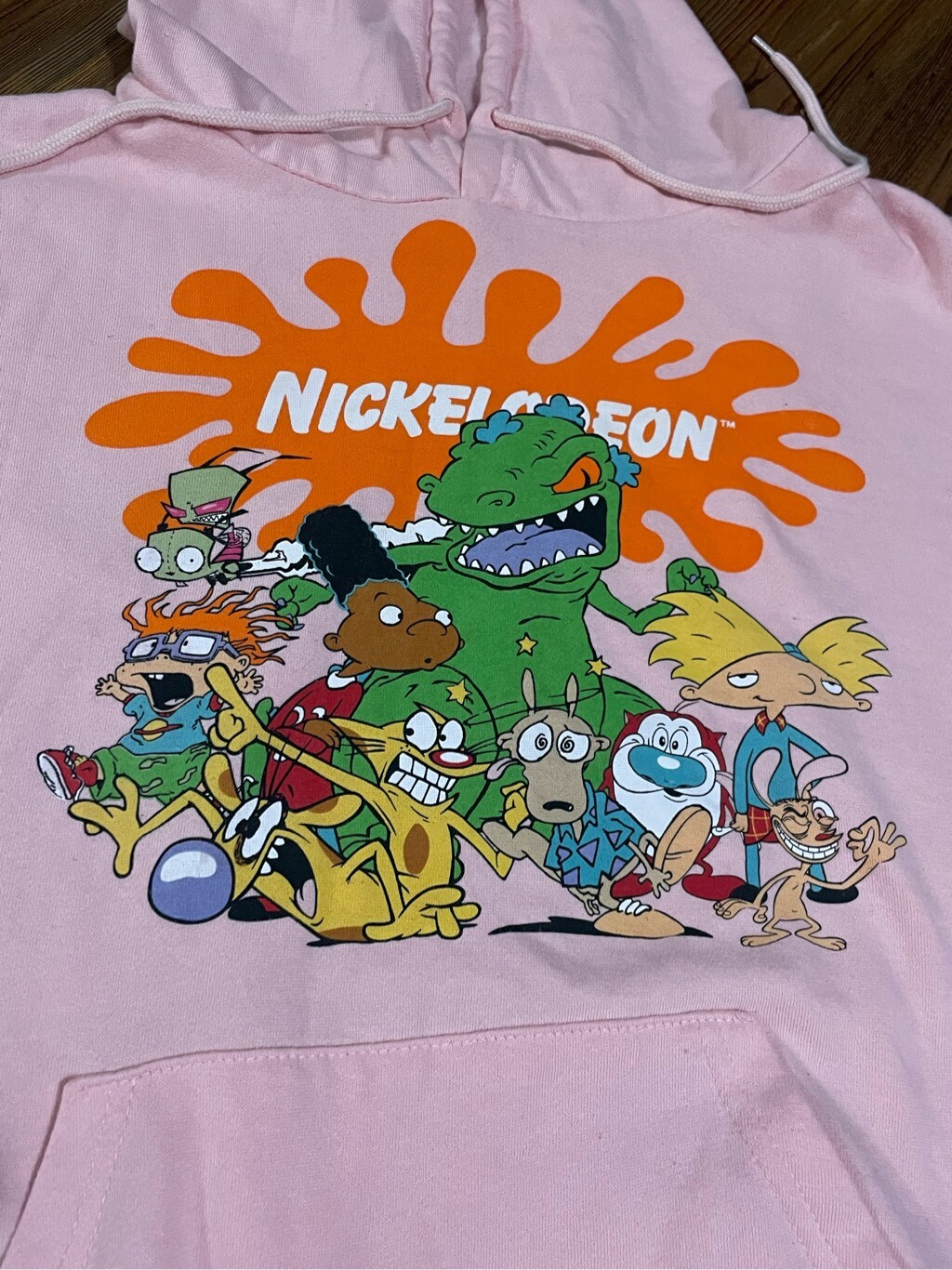 Nickelodeon light pink classic cartoons graphic hoodi… - Gem