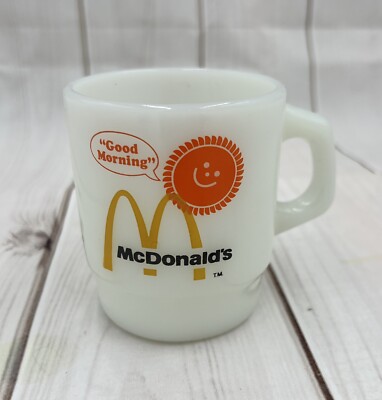 Vintage McDonald’s Good Morning Fire King Milk Glass Coffee Mug Anchor ...