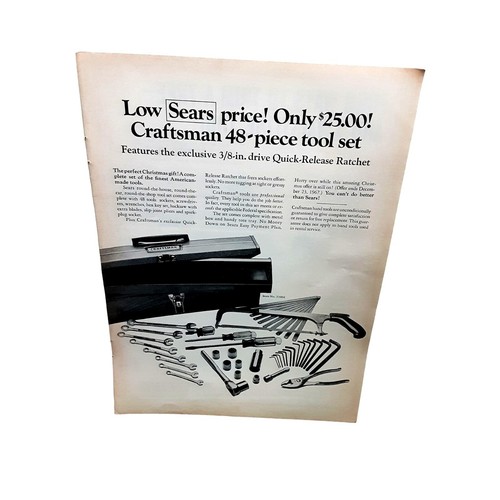 1967 Sears Craftsman Tool Set vintage Original Print ad | eBay