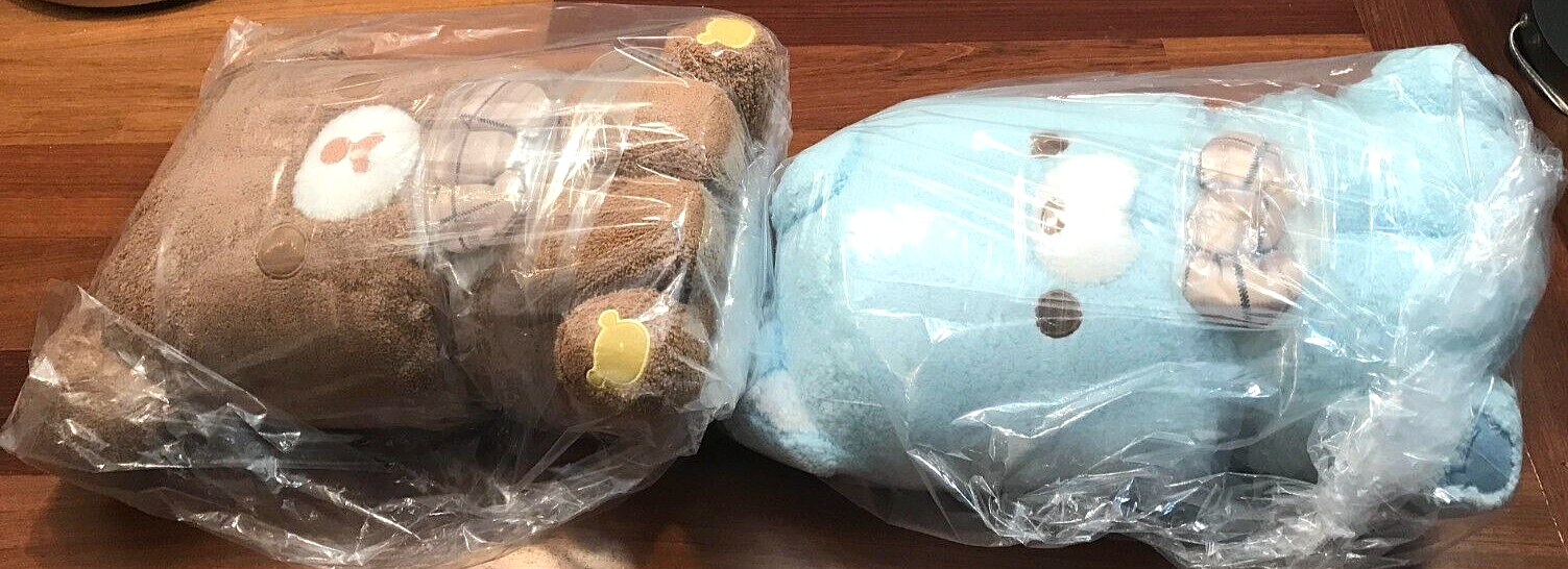 NWT Rilakkuma 15" Chairoikoguma Bear Blue Wolf Friends Stuffed Animal ...