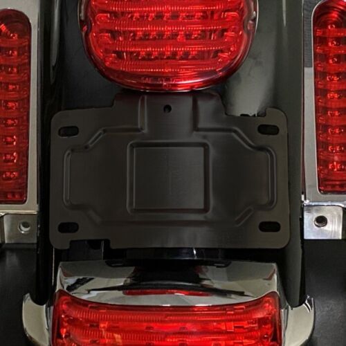 Black License Plate Relocation Bracket Mount Kit For Harley Electra ...