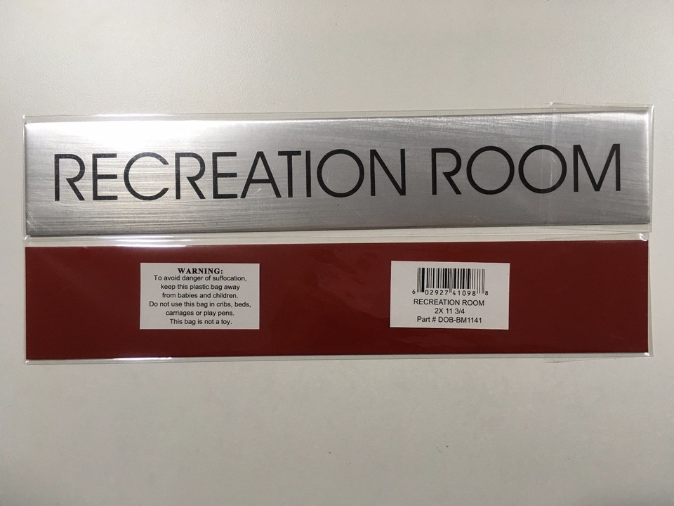 RECREATION ROOM SIGN - BRUSHED ALUMINUM (ALUMINUM SIGN.....-REF24-1027 ...