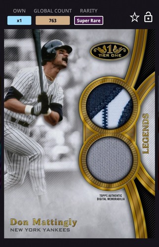 Topps BUNT DIGITAL Tier One 2020 DON MATTINGLY Yankees Double Relic | eBay