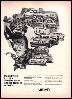 1968 Union 76 Royal 76 Gasoline Vintage Print Ad Race Racing Grand Prix ...