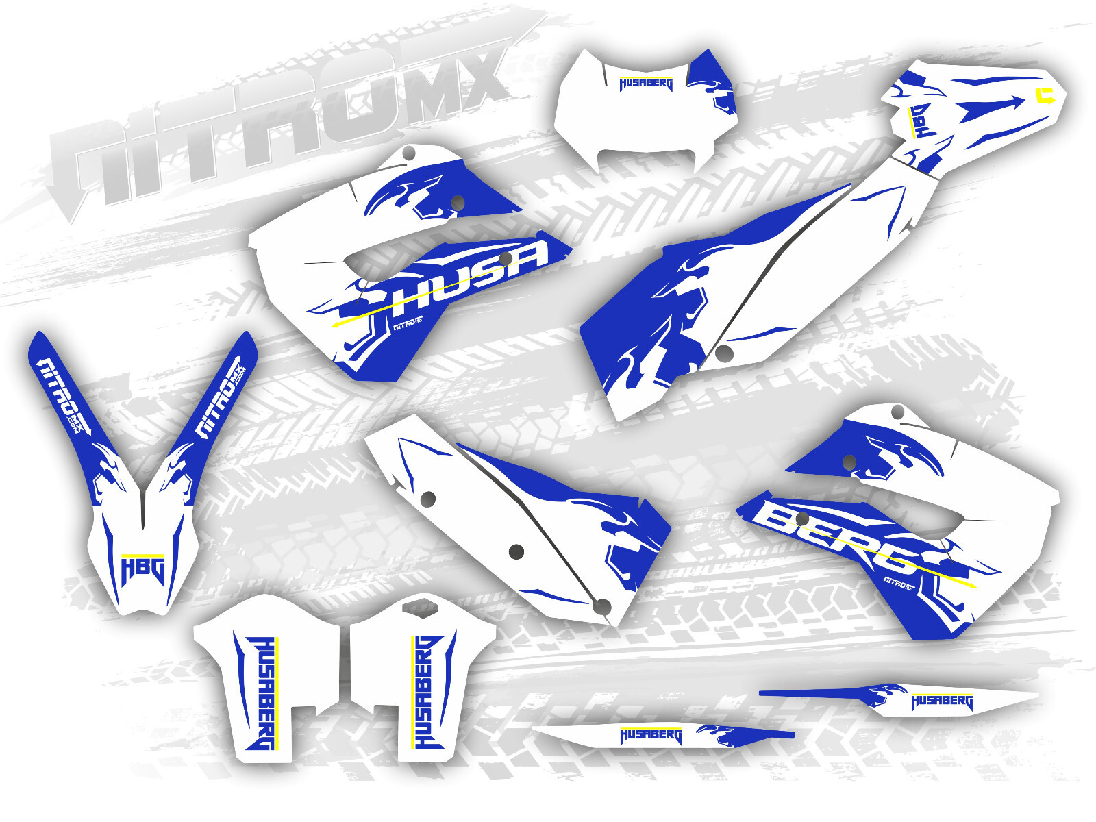 Graphics Kit fits Husaberg TE 125 250 300 2011 2012 Decals Stickers | eBay