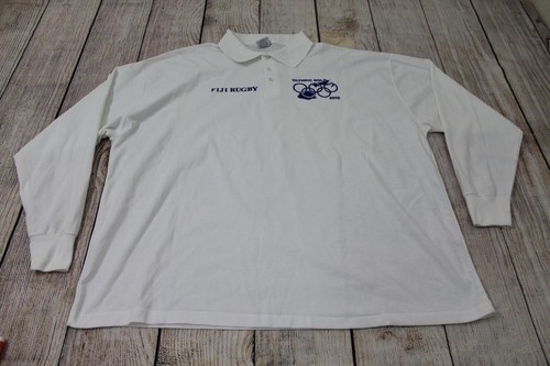 NWOT 2016 Fiji Rugby Sevens Olympic Gold Medal White Long Sleeve Polo ...