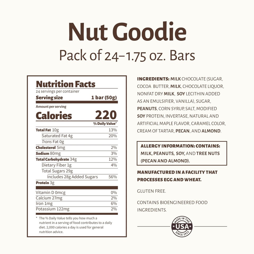 's Nut Goodie Cluster Bar | Roasted Peanuts, Real Milk Chocolate, and ...