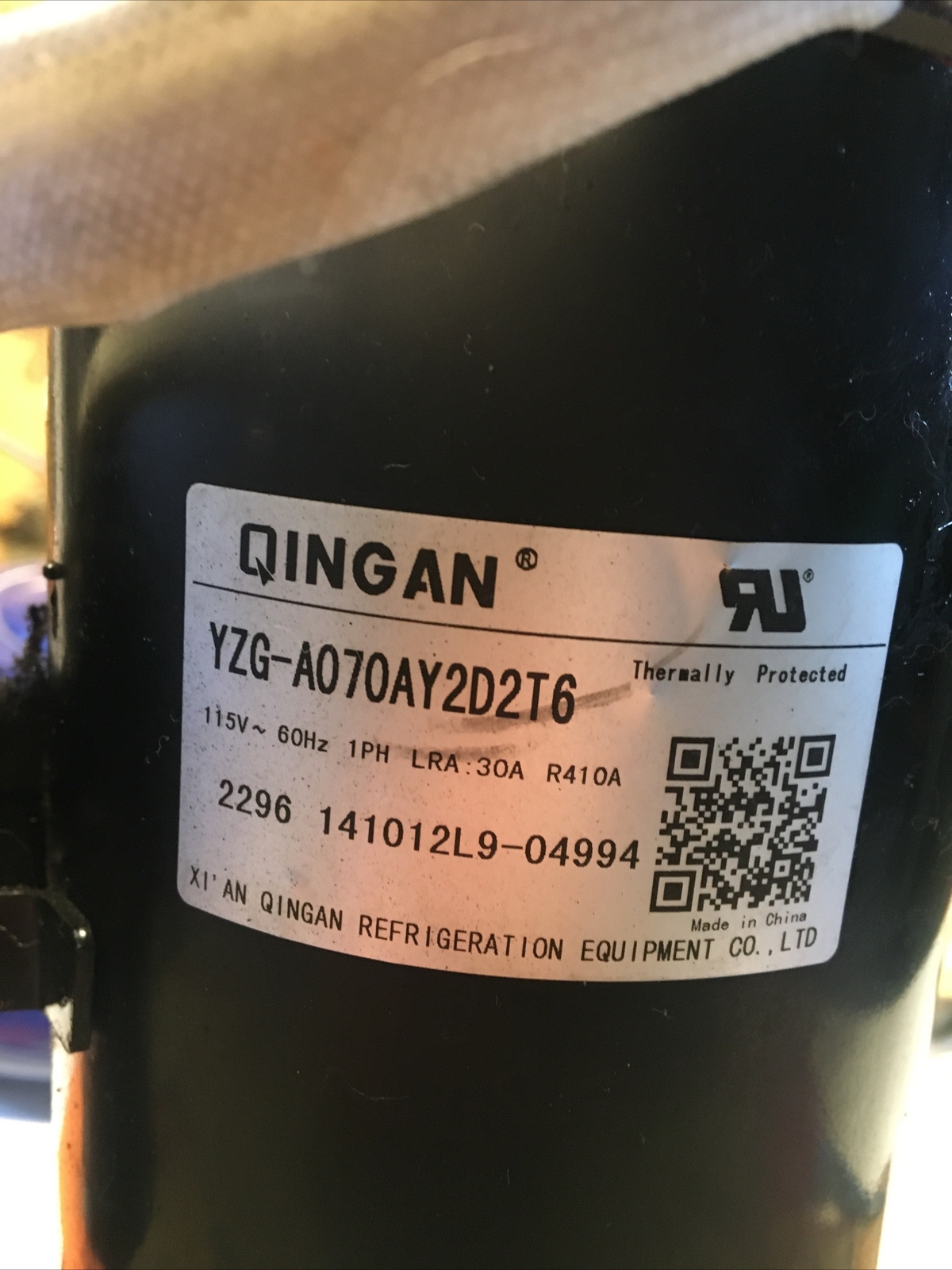 QINGAN YZG- A070AY2D2T6 115V 60Hz 1PH LRA 30A R410A Compressor | eBay