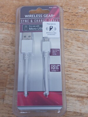 Wireless Gear Micro USB Sync & Charge Cable 10ft White G0287 | eBay