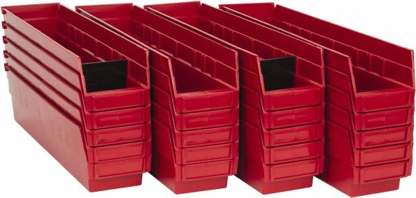 20 Count Quantum Storage QSB103 Red Economy Bins, 4-1/8" W x 17-7/8" D ...