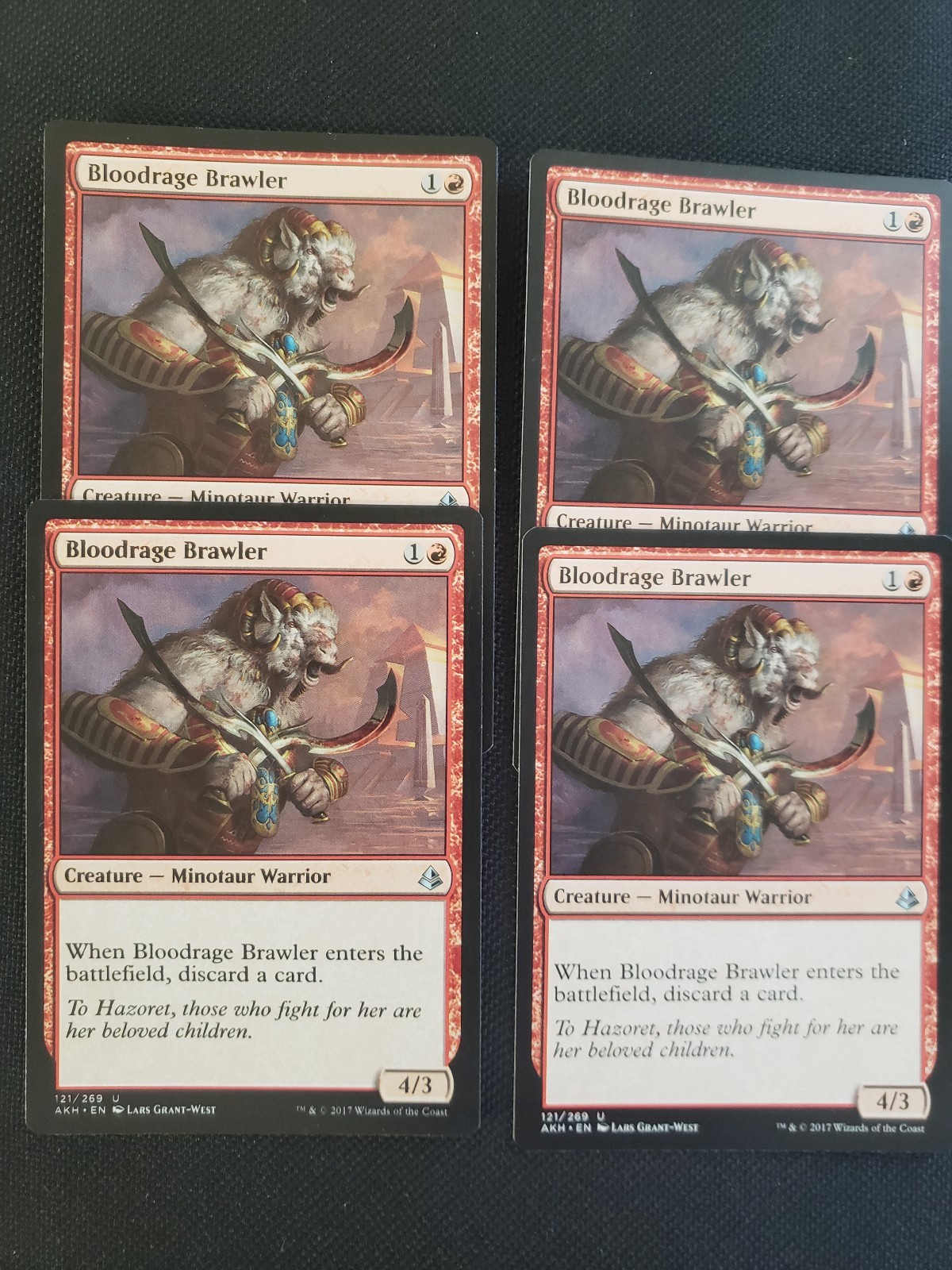 x4 Bloodrage Brawler MTG Amonkhet M/NM, English | eBay