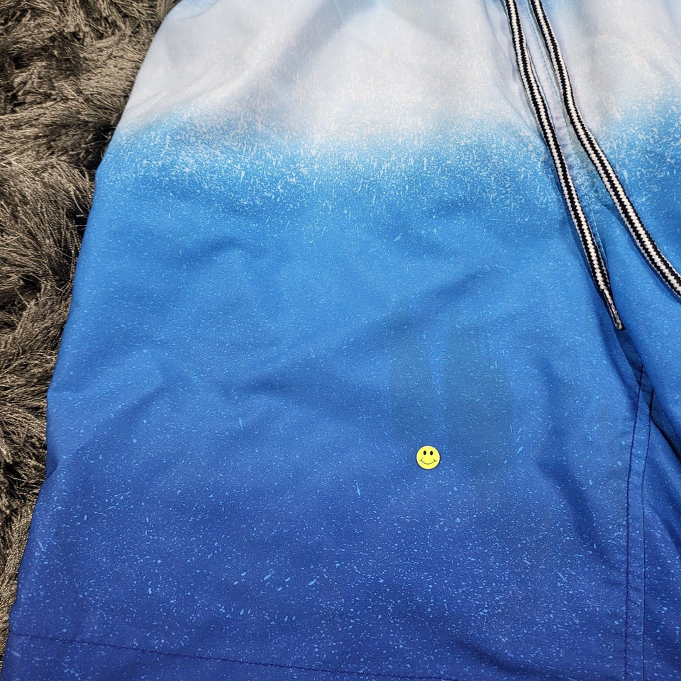 Speedo Swim Trunks Men's Medium Blue Printed Surfing Shorts Elastic ...