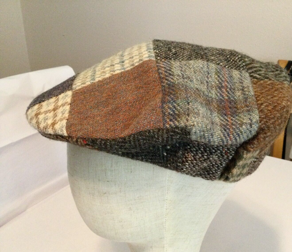 Donegal Tweed Patchwork Flat Cap Small Kevin & Howlin Ireland Brown ...
