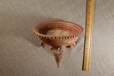 PreColumbian MesoAmerican Shamanic Ceramic Tripod Rattle Dish | eBay