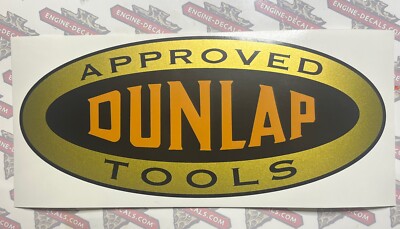 Dunlap Approved Tools decal 8" long Vintage tool box Large 8" Metallic ...