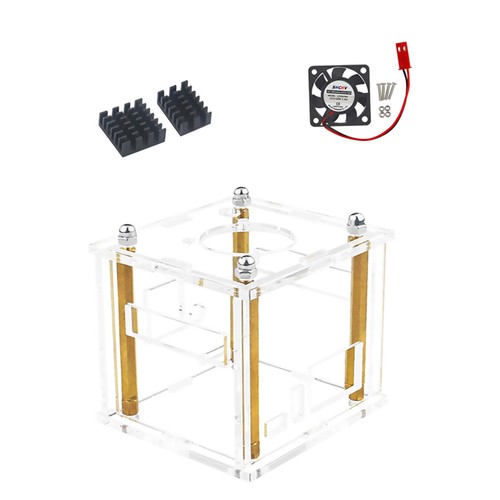 Acrylic Enclosure Clear Shell Case W/ Cooling Fan For Orange Pi Zero 3 ...