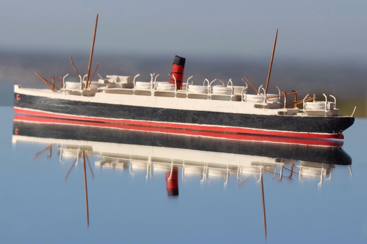 CUNARD LINE RMS ALAUNIA BASSETT LOWKE WATERLINE MODEL SHIP C-1920'S ...