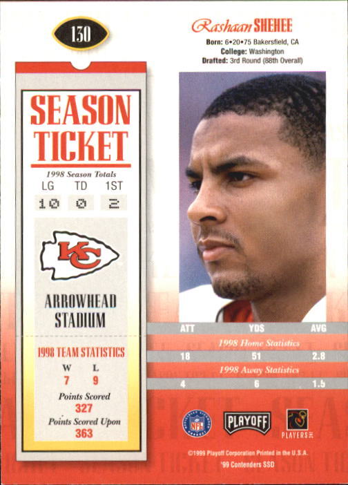 1999 Playoff Contenders SSD #130 Rashaan Shehee - NM-MT | eBay