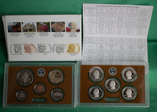 2017 S United States Mint ANNUAL 10 Coin Proof Set Original Box and COA ...