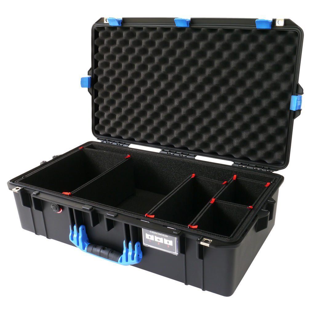 Black with Blue Pelican 1605 Air case With TrekPak Dividers | eBay