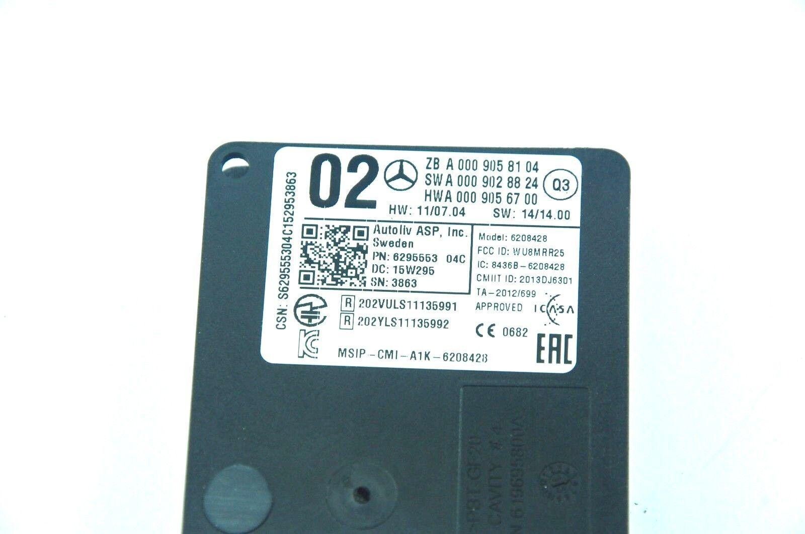 Radar Sensor Mercedes-Benz A0009058104 Original CLS W218 S W222 GLE GLC ...