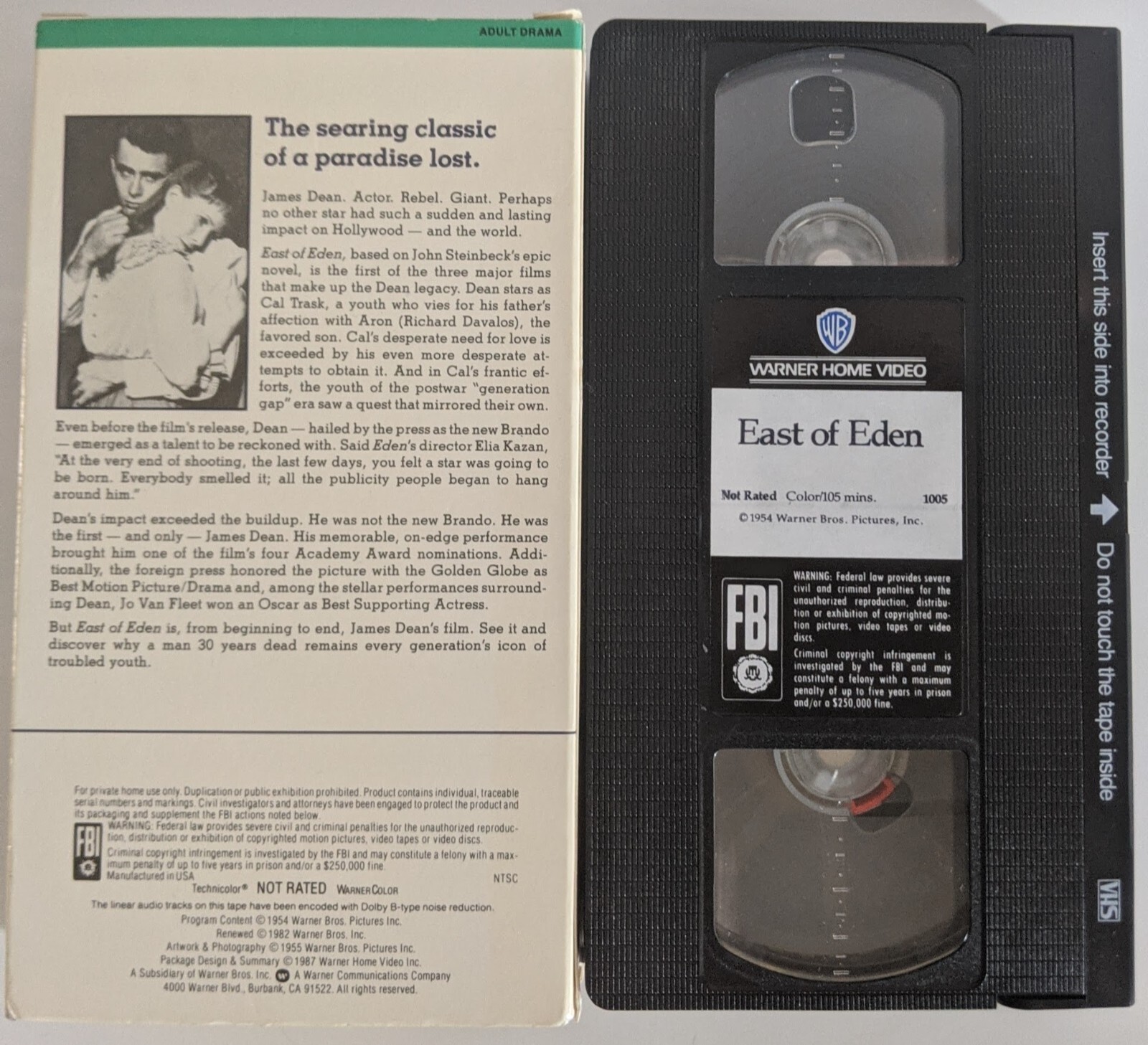 East of Eden VHS Tape Classic James Dean Elia Kazan 12569100534 | eBay