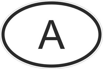 OVAL sticker flag country code bumper decal car laptop austria austrian ...