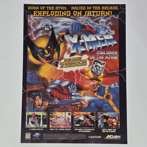 X-Men Children of the Atom Sega Saturn Exploding Print Ad/Poster Promo ...