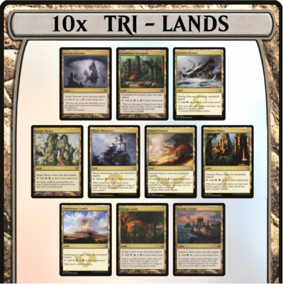 10x TRILANDS TRI-LAND Full Set All 3-Color Triple Lands Commander EDH ...