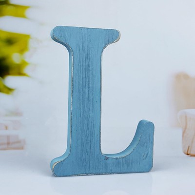 6 Inch Rustic Blue Wood Letters Unfinished for Wall Decorative L | eBay