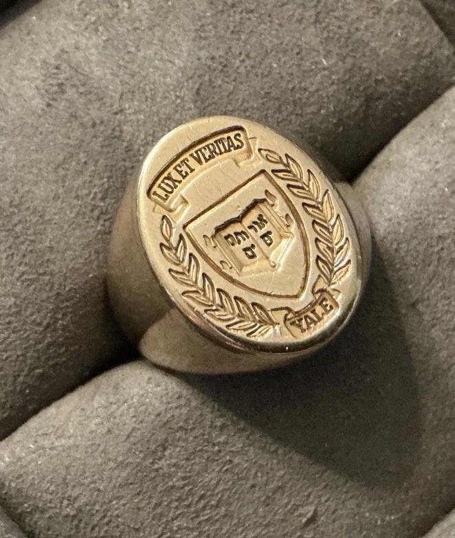 Vintage 14K Yellow Gold YALE UNIVERSITY Signet Ring Class Ring 1962 | eBay