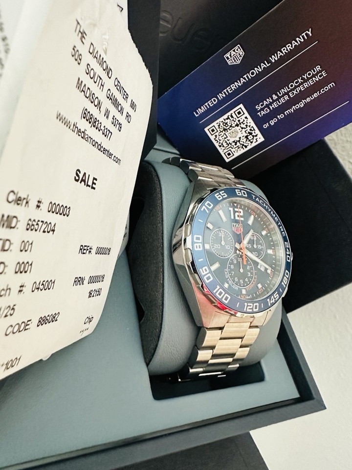 Men’s 2025 Stainless TAG HEUER Formula1 Chrono Watch 43mm~ Box Papers ...