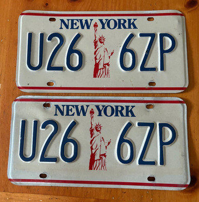 Vintage New York State Statue of Liberty License Plates Pair Set U266ZP ...