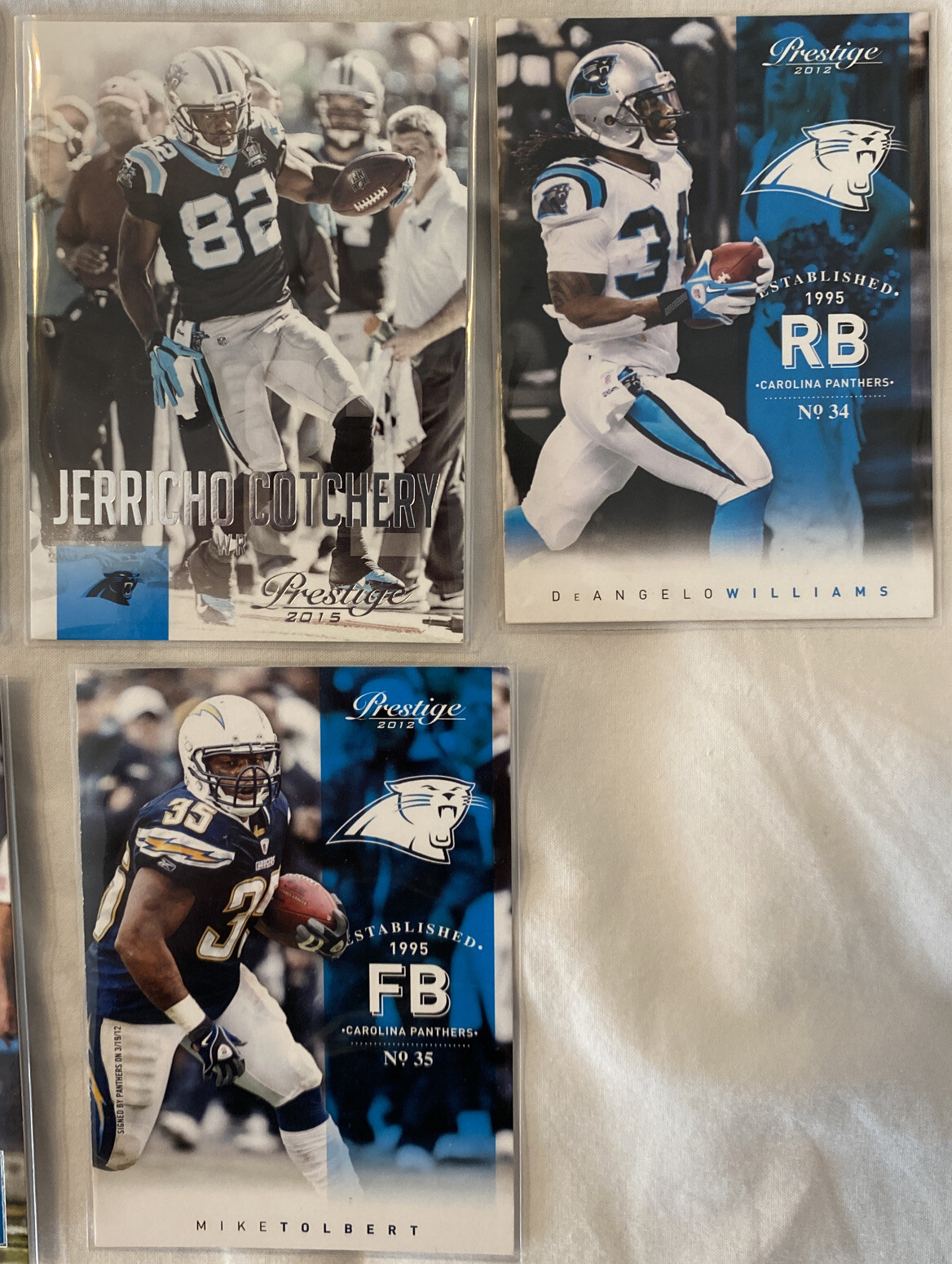 LOT Of 22 Carolina Panthers Football Cards Panini Optic Prestige ...