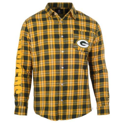 NFL WORDMARK FLANNEL Team Logo Long Sleeve Shirt Officially Licensed ...