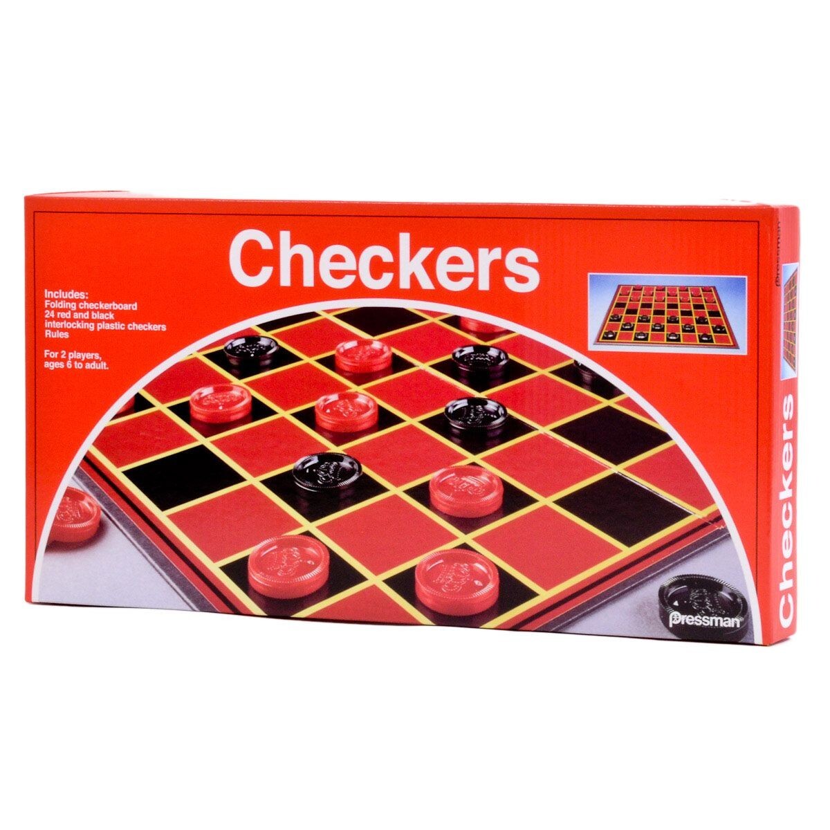 Pressman Checkers With Folding Board And Interlocking Checkers ...