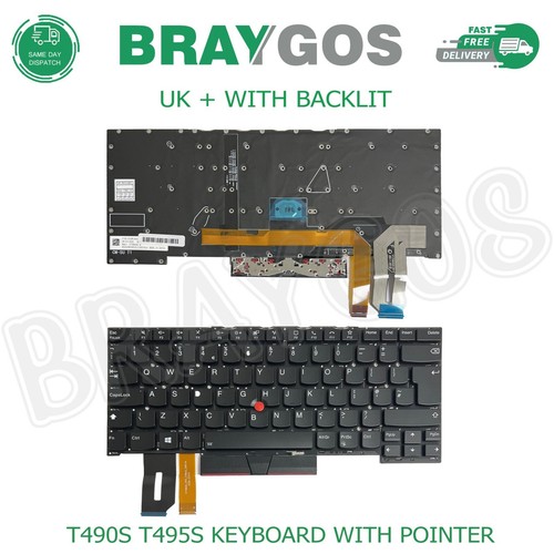 For Lenovo Thinkpad T490s T495s UK Laptop Keyboard With Pointer ...