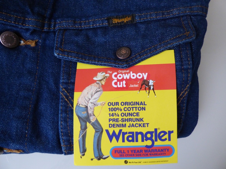 Mens Wrangler Cowboy Cut Unlined Denim Jacket - Inside Pockets ...