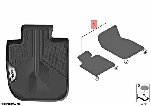 BMW OEM Black Rubber Floor Mats 2019 G29 Chassis Z4 Roadster 40i 30i ...