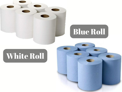 Centre Feed Rolls 6/30/60 2ply Embossed Kitchen Paper Towel Blue/White ...