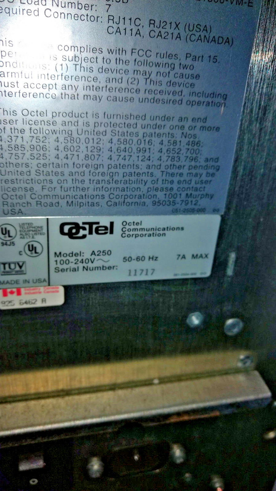 1 USED OCTEL A250 8-PORT VOICE MAIL SYSTEM w/MODULES & CARDS ***MAKE ...