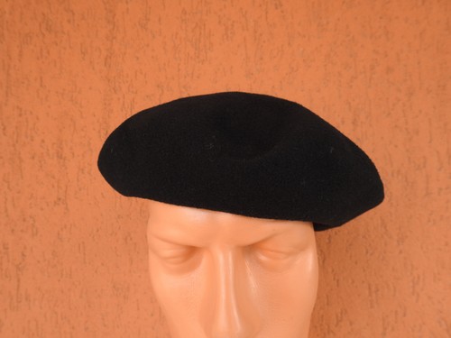 Vintage Basque Beret Codeba Black Wool Flat Hat Size 57 (S) | eBay