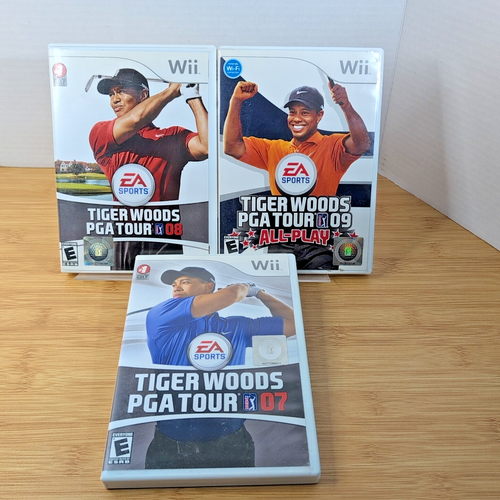 Tiger Woods PGA Tour 7, 8 & 9 Nintendo Wii Lot Of 3 Video Games With ...