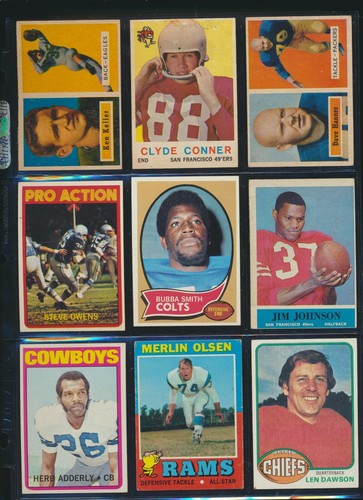 Topps Lot of 9 NFL Vintage Football Cards w/Bubba Smith, Len Dawson ...