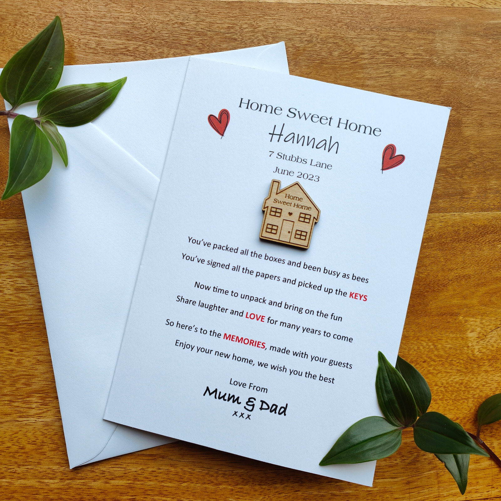 Personalised Congratulations on Your New Home Poem Gift Card with House ...